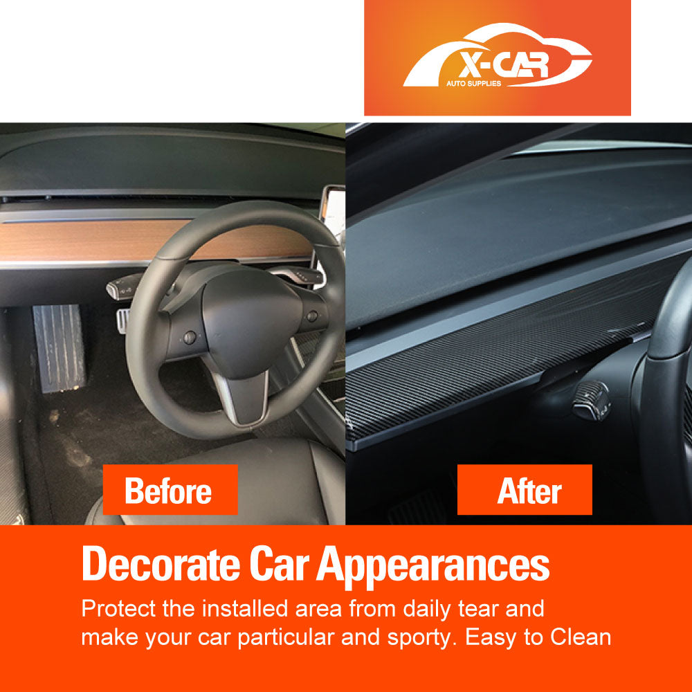 Tesla Model 3 Model Y Dashboard Cover Carbon Fiber Style Dash Cover ...