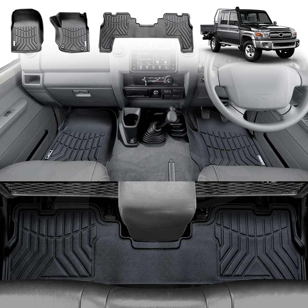 Floor Mats for Toyota Landcruiser 79/76 Series Dual Cab 2012-2022 Heavy ...