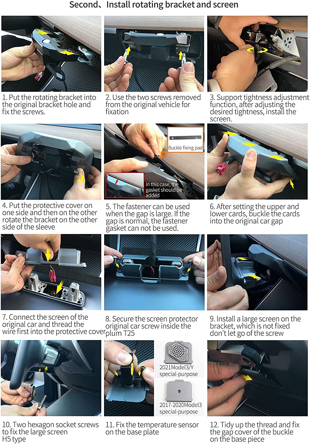 Tesla Model 3 / Y Screen Rotate Swivel Mount Kit Accessories | X-CAR